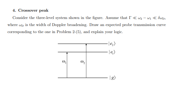 Solved 4. Crossover peak Consider the three-level system | Chegg.com