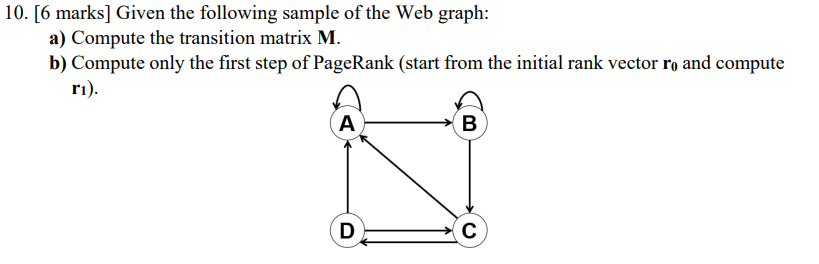 Solved 10. [6 marks] Given the following sample of the Web | Chegg.com