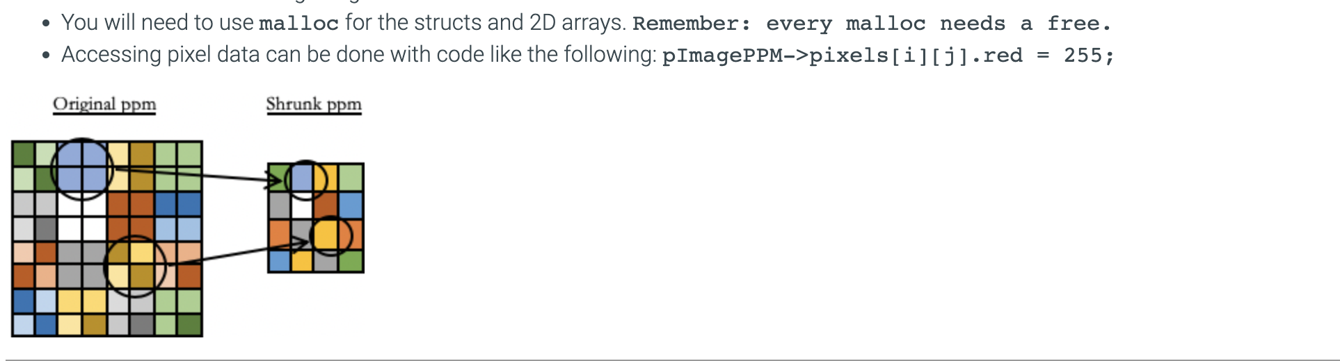 - You will need to use malloc for the structs and 2D | Chegg.com