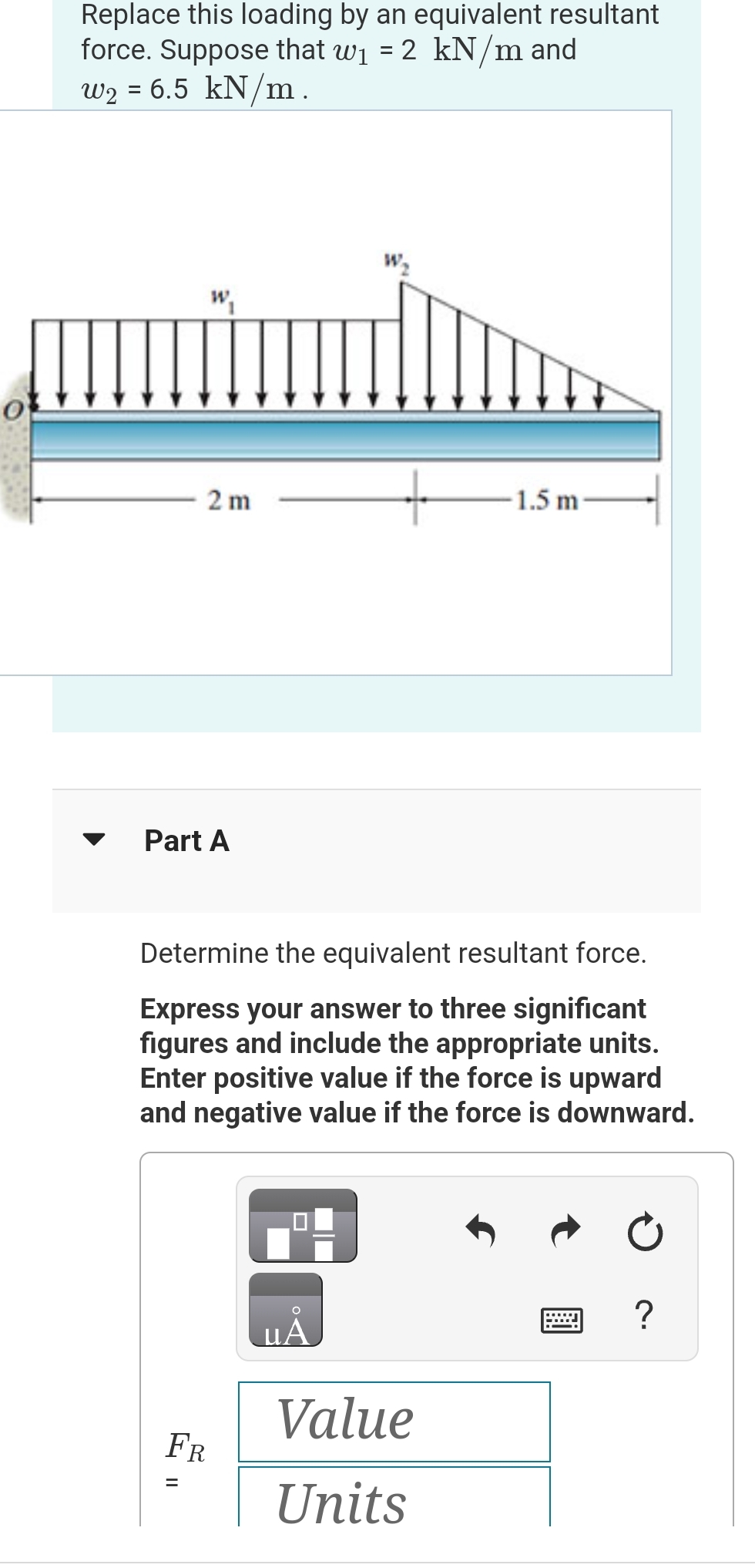 Solved Replace this loading by an equivalent resultant | Chegg.com