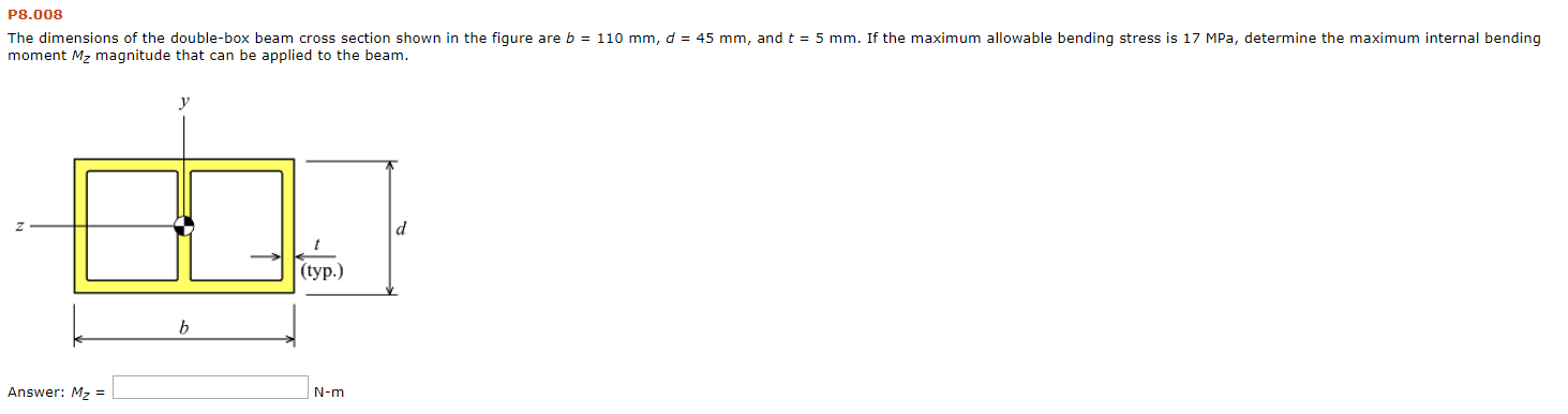 Solved The dimensions of the double-box beam cross section | Chegg.com
