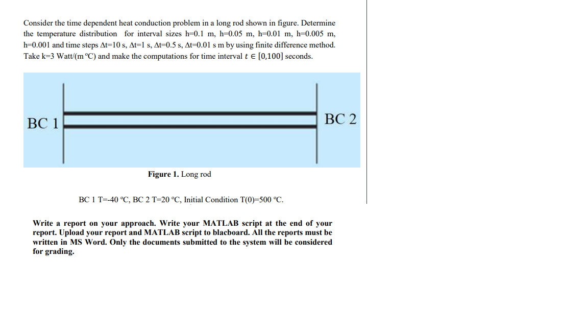 Solved Consider the time dependent heat conduction problem | Chegg.com