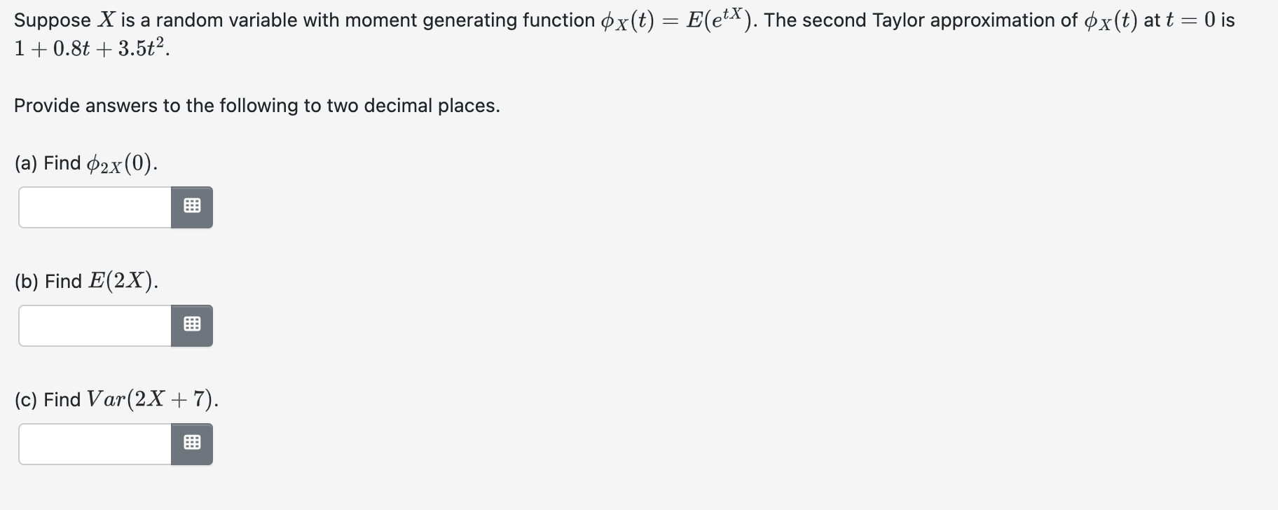 Solved Suppose x ﻿is a random variable with moment | Chegg.com
