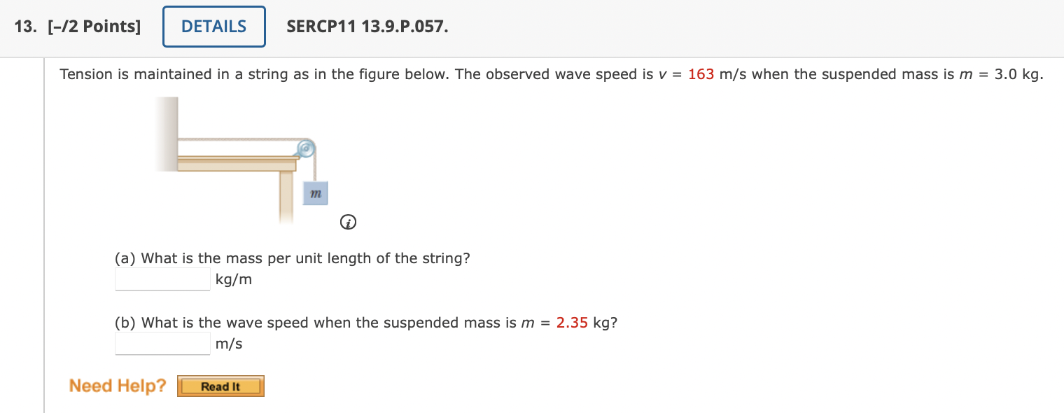 Solved Tension is maintained in a string as in the figure | Chegg.com