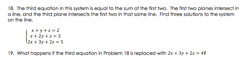Solved 18. The third equation in this system is equal to the | Chegg.com