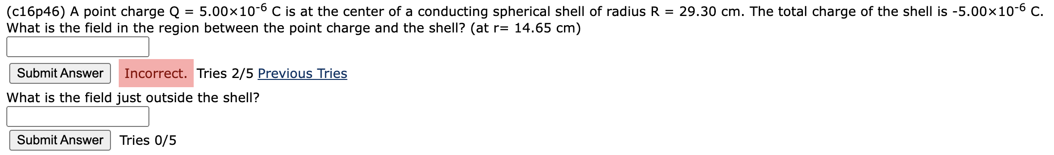Solved (c16p46) A point charge Q=5.00×10−6C is at the center | Chegg.com