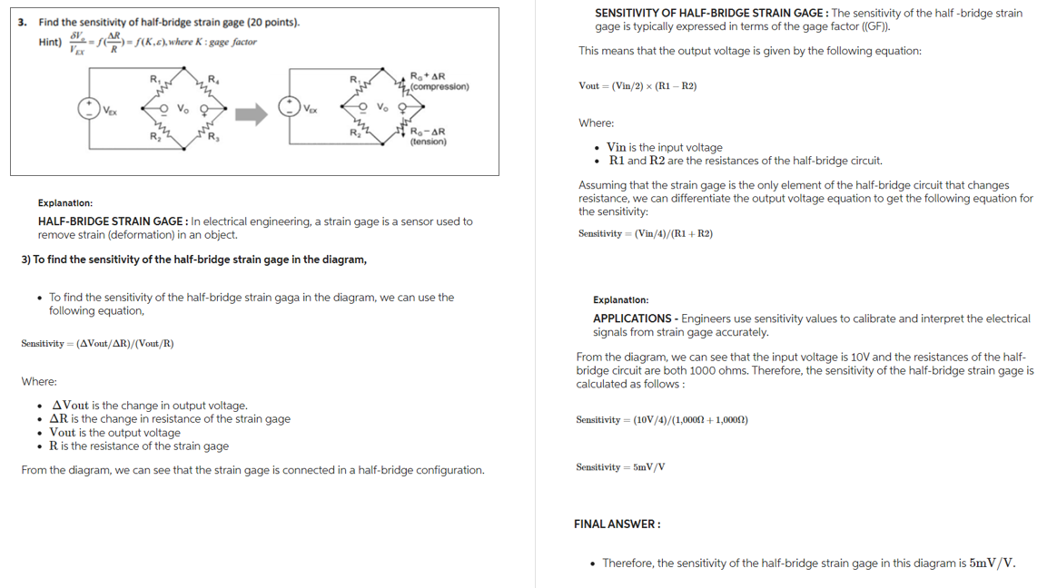 Solved in step 3, sensitivity “5mv/v” is it correct?above of | Chegg.com