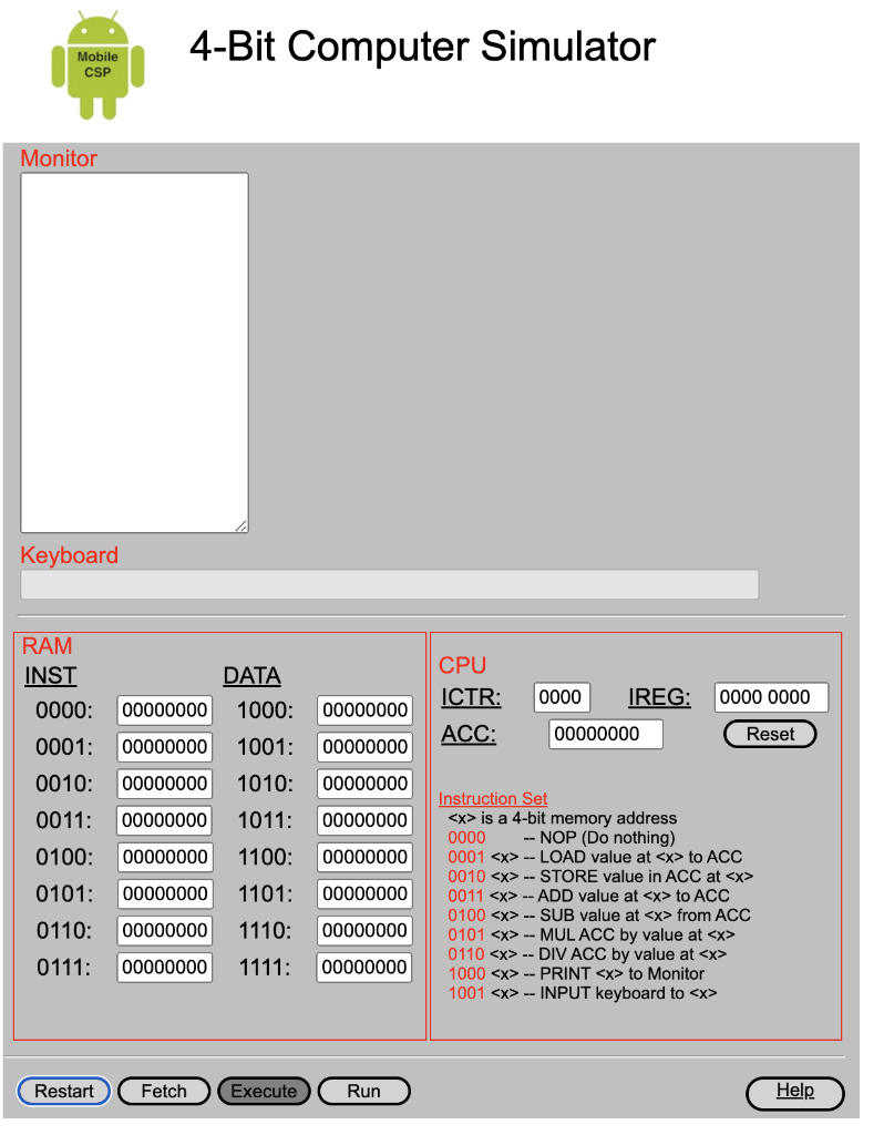 Solved Write a program using the 4-bit simulator such that | Chegg.com