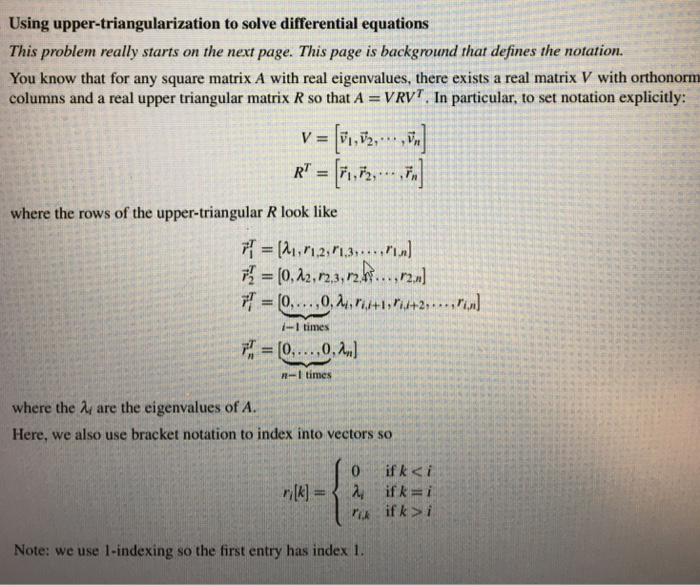 Using upper-triangularization to solve differential | Chegg.com