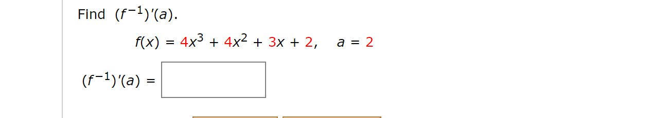 Solved Find (f=1)"(a). f(x) = 4x3 + 4x2 + 3x + 2, a = 2 | Chegg.com