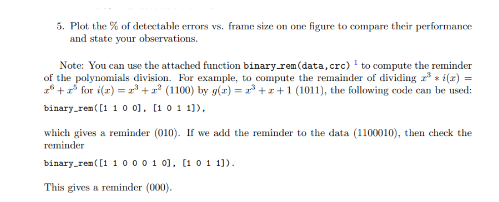 it should be in MATLAB CRC-related function to | Chegg.com