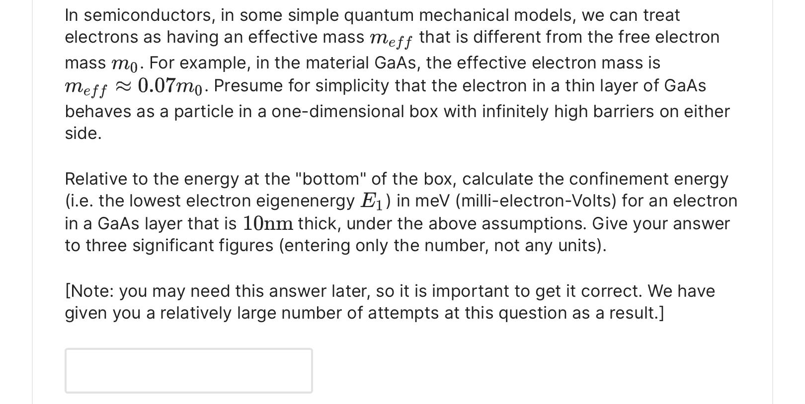 Solved In semiconductors, in some simple quantum mechanical | Chegg.com
