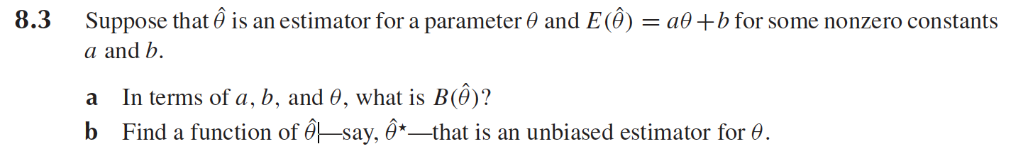 Solved 8 3 Suppose That Ô Is An Estimator For A Parameter 8