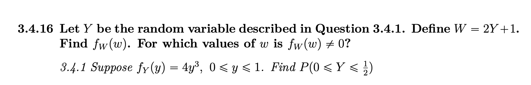 Solved 3.4.16 Let Y be the random variable described in | Chegg.com