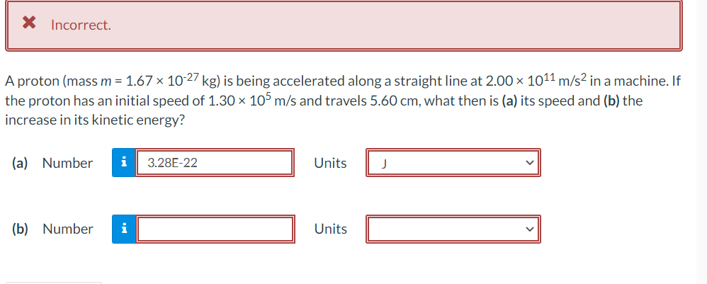 Solved A proton (mass m=1.67×10−27 kg ) is being accelerated | Chegg.com