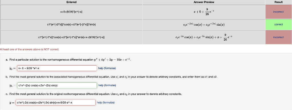 Solved least one of the answers above is NOT correct. a. | Chegg.com