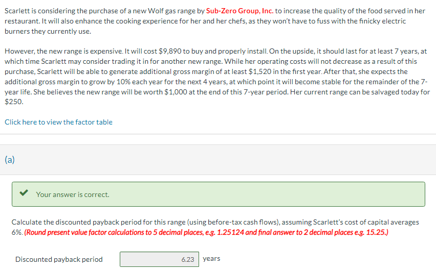 Solved please do the discounted payback after tax cash flows | Chegg.com