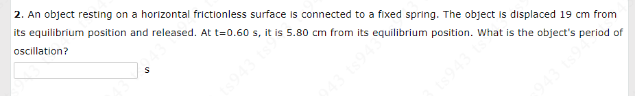 Solved 2. An object resting on a horizontal frictionless | Chegg.com
