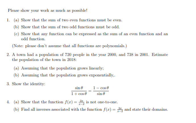Solved Please show your work as much as possible! 1. (a) | Chegg.com