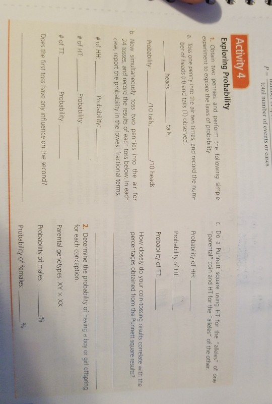 Solved total number of events or cases Activity 4 Exploring | Chegg.com