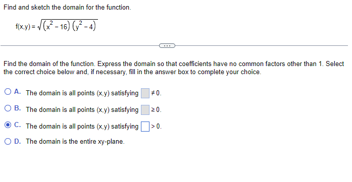 Solved Find and sketch the domain for the function. | Chegg.com