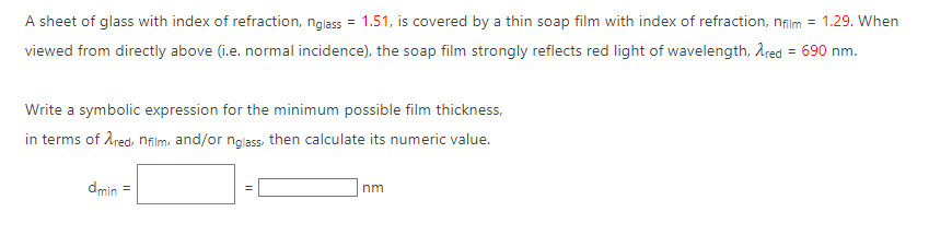 Solved A sheet of glass with index of refraction, ng lass | Chegg.com