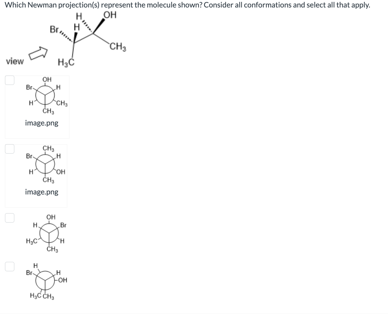 Solved Which Newman projection(s) represent the molecule | Chegg.com
