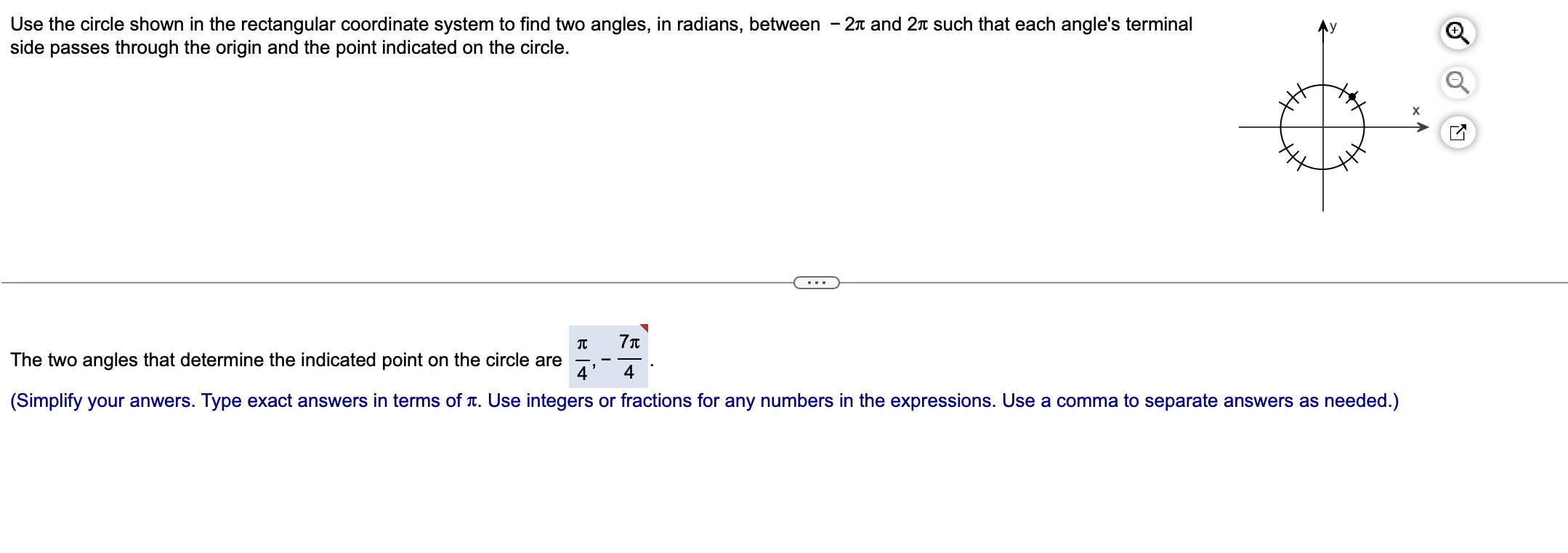 Use the circle shown in the rectangular coordinate | Chegg.com