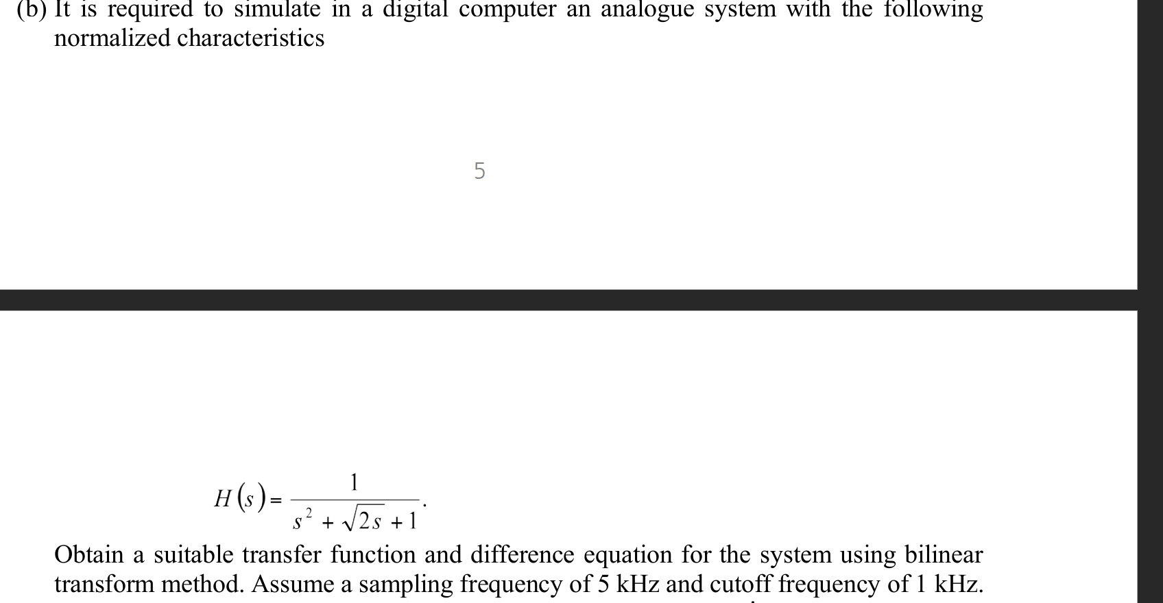 (b) It is ﻿required to ﻿simulate in ﻿a digital | Chegg.com