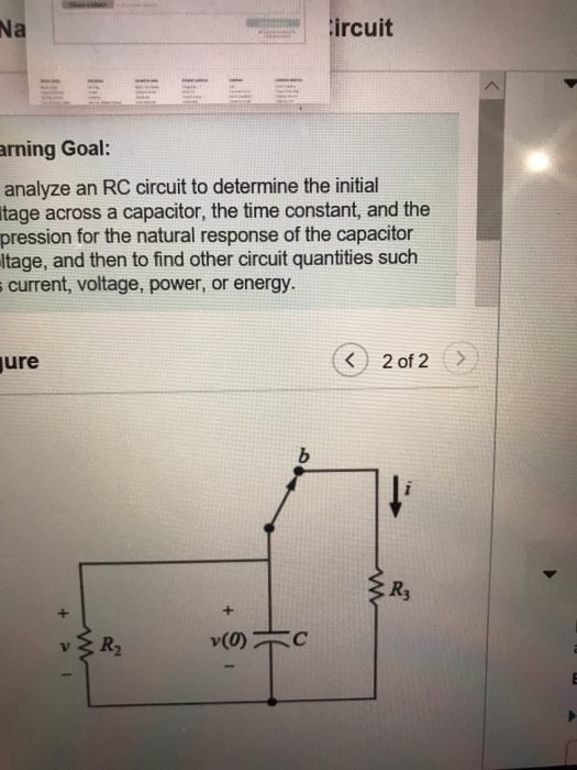 Solved K2 of 2 Part A-Find the initial voltage across the | Chegg.com