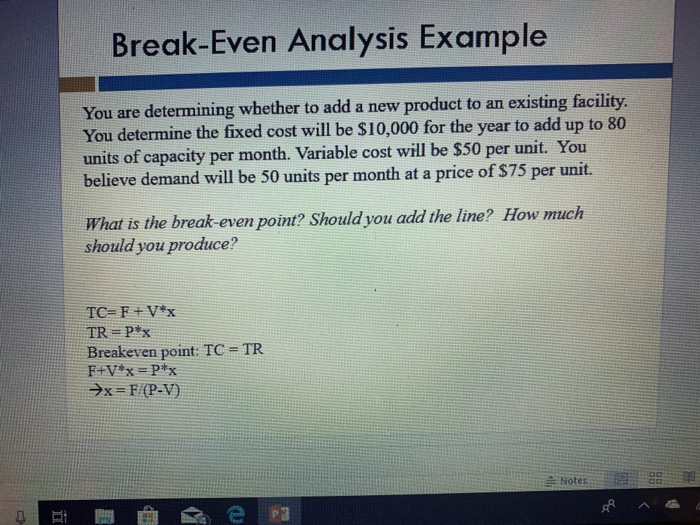 Solved Break-Even Analysis Example You are determining | Chegg.com