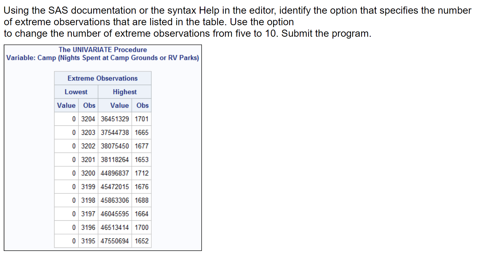 Solved need help for SAS when using ods select, how do I | Chegg.com