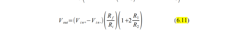 Vout =(Vin+−Vin−)(RiRf)(1+2R2R1) | Chegg.com