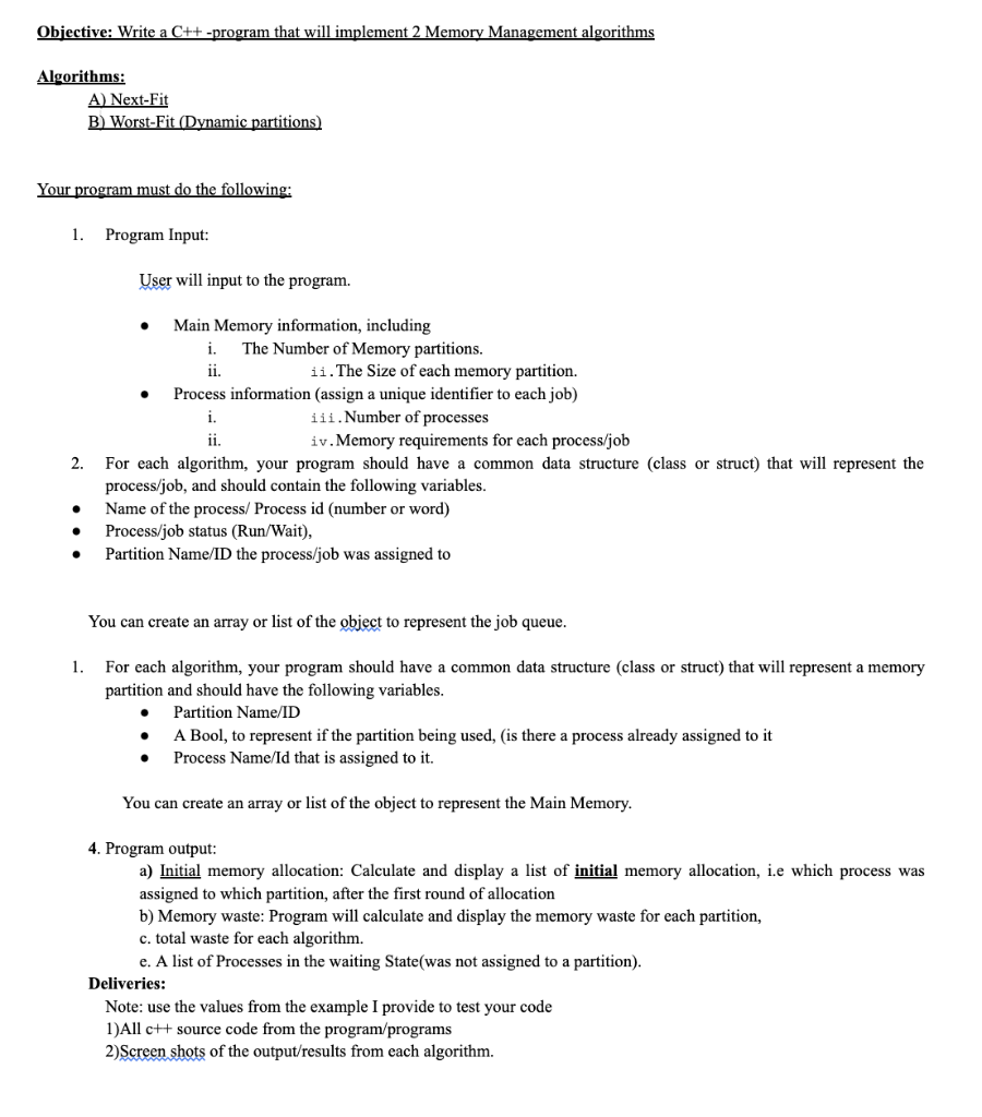 Solved Objective Write A C Program That Will Implement 2