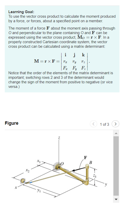 Solved Learning Goal: To use the vector cross product to | Chegg.com