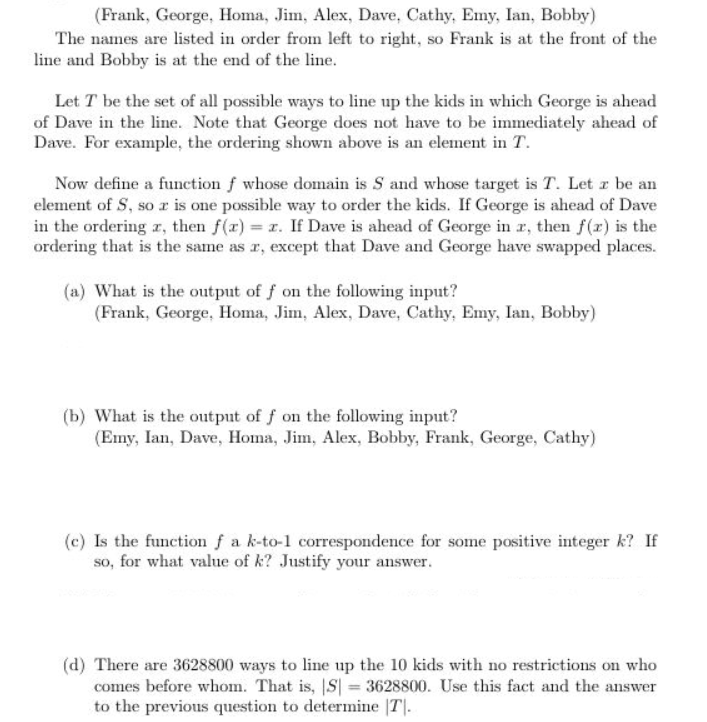 Solved (Frank, George, Homa, Jim, Alex, Dave, Cathy, Emy, | Chegg.com