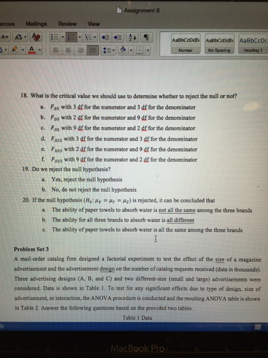 Solved Assignment 6 References Mailings Review View A A
