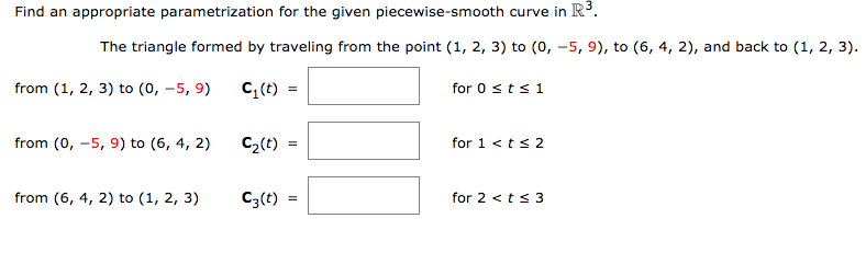 Solved Find An Appropriate Parametrization For The Given 