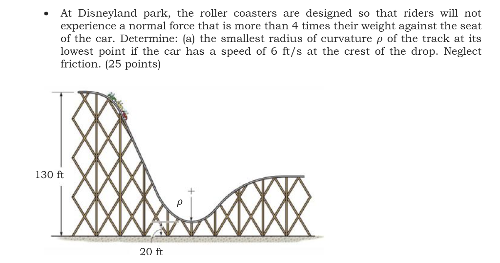 Solved At Disneyland park, the roller coasters are designed | Chegg.com