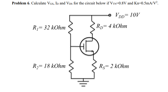 Solved Problem 6. Calculate Vos, Ip and Vps for the circuit | Chegg.com