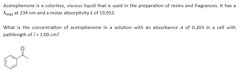 Solved Acetophenone is a colorless, viscous liquid that is | Chegg.com