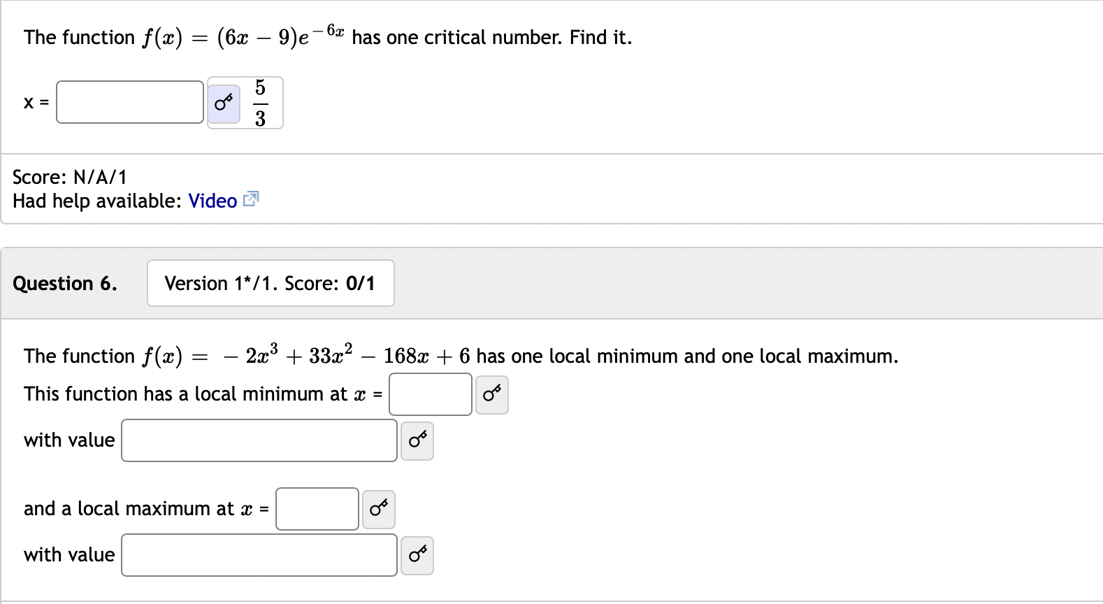 Solved The function f(x) = (6x – 9)e – 6x has one critical | Chegg.com