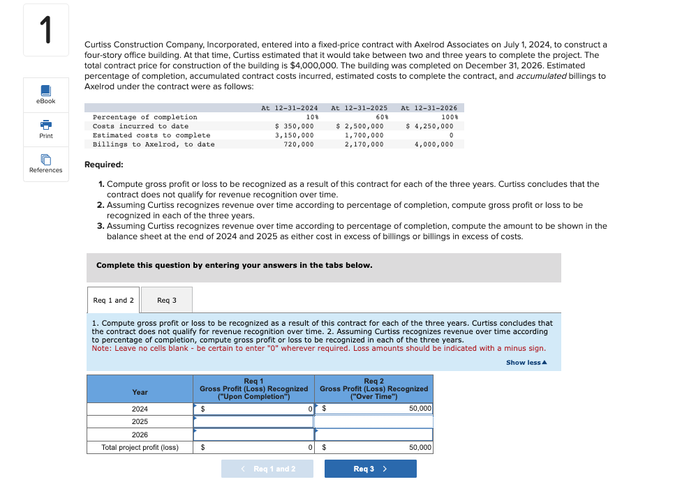 Solved Curtiss Construction Company, Incorporated, entered | Chegg.com