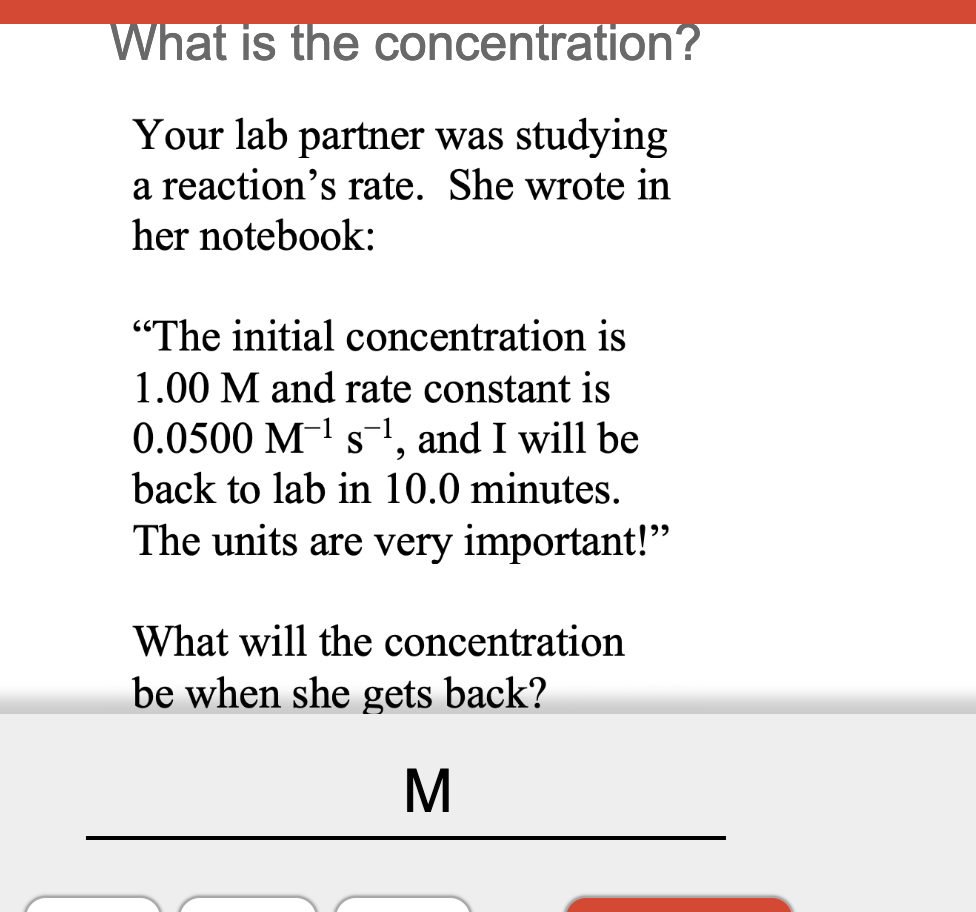 Solved What is the concentration? Your lab partner was | Chegg.com