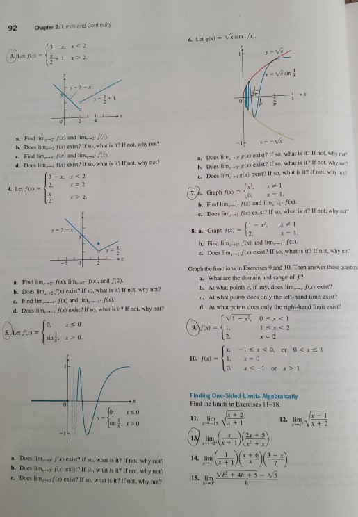 Solved Exercises 2 T Finding Limits Graphically 1 Which Of