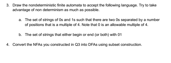 Solved 3. Draw the nondeterministic finite automata to | Chegg.com