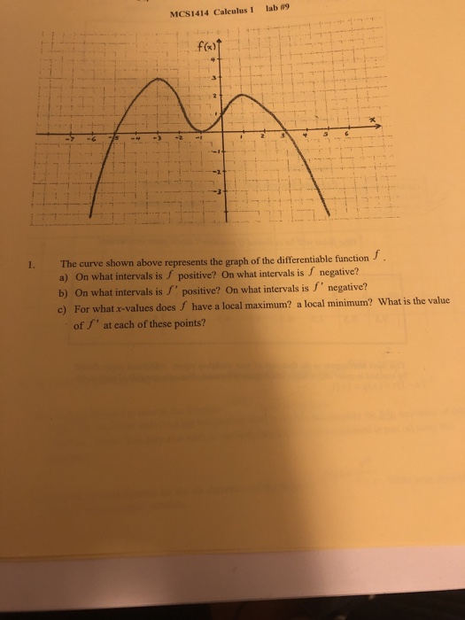 Solved lab #9 MCSI 414 Calculus l foot 3 2 1. The curve | Chegg.com