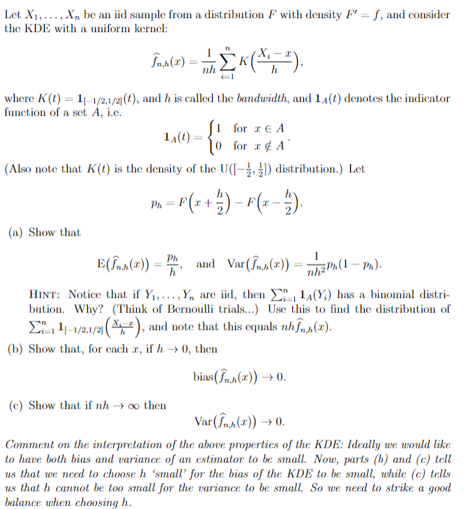 Solved Let X1 X Be An Iid Sample From A Distribution