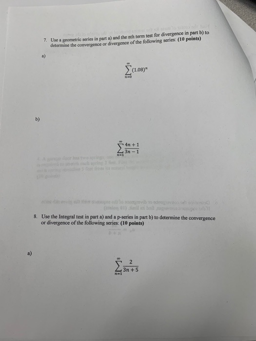 Solved 7 Use a geometric series in part a) and the nth term | Chegg.com