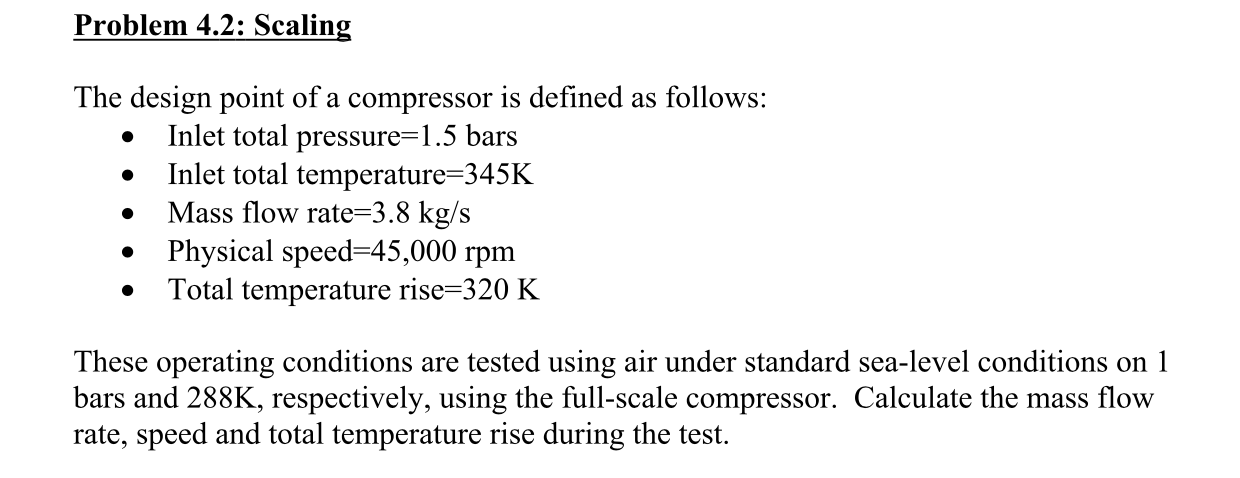 Solved Problem 4.2: Scaling The design point of a compressor | Chegg.com